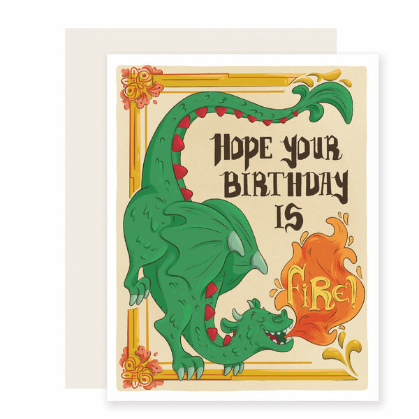 quirk collective | Slightly Stationery 'Fire Dragon Birthday' Card