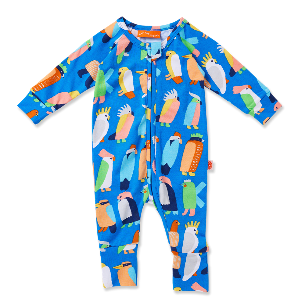 Halcyon Nights Flamin' Galah Blue Long Sleeve Romper – Quirk Collective